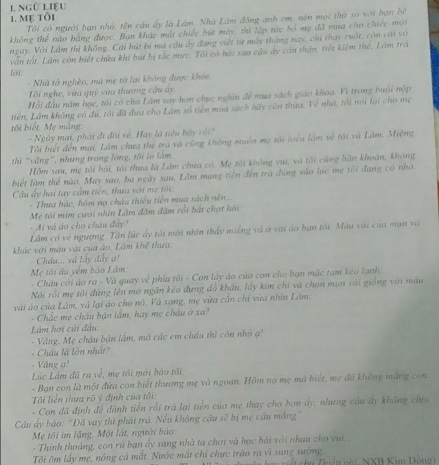 Phân tích đặc điểm nhân vật nguời mẹ trong câu truyện ngắn "Mẹ tôi" của Phong Thu | Ngữ văn Lớp ...